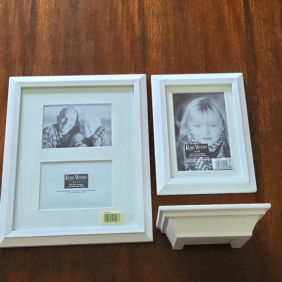 Rare Woods | Wall Decor | 2 Photo Frames With Shelf Grouping Rare Woods ...